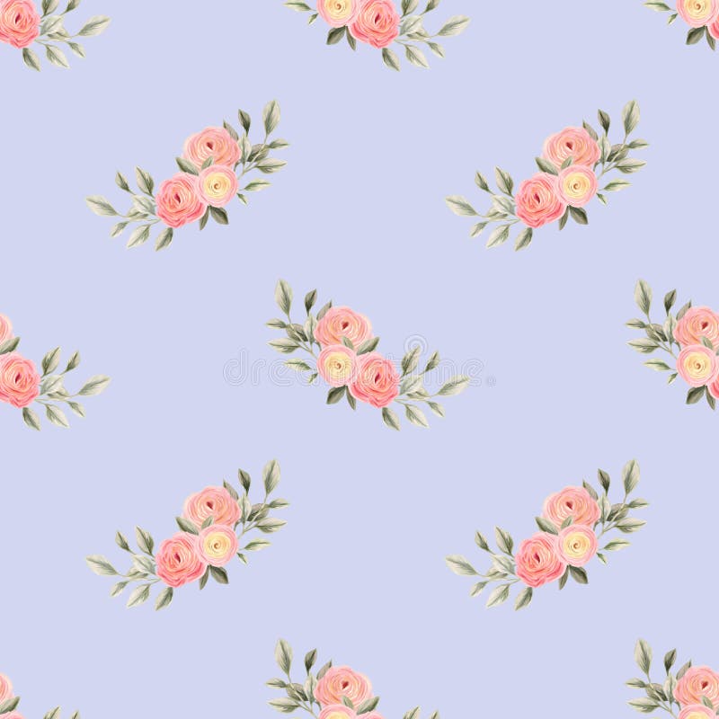 Spring Flowers Seamless Pattern. Botanical Background Stock ...