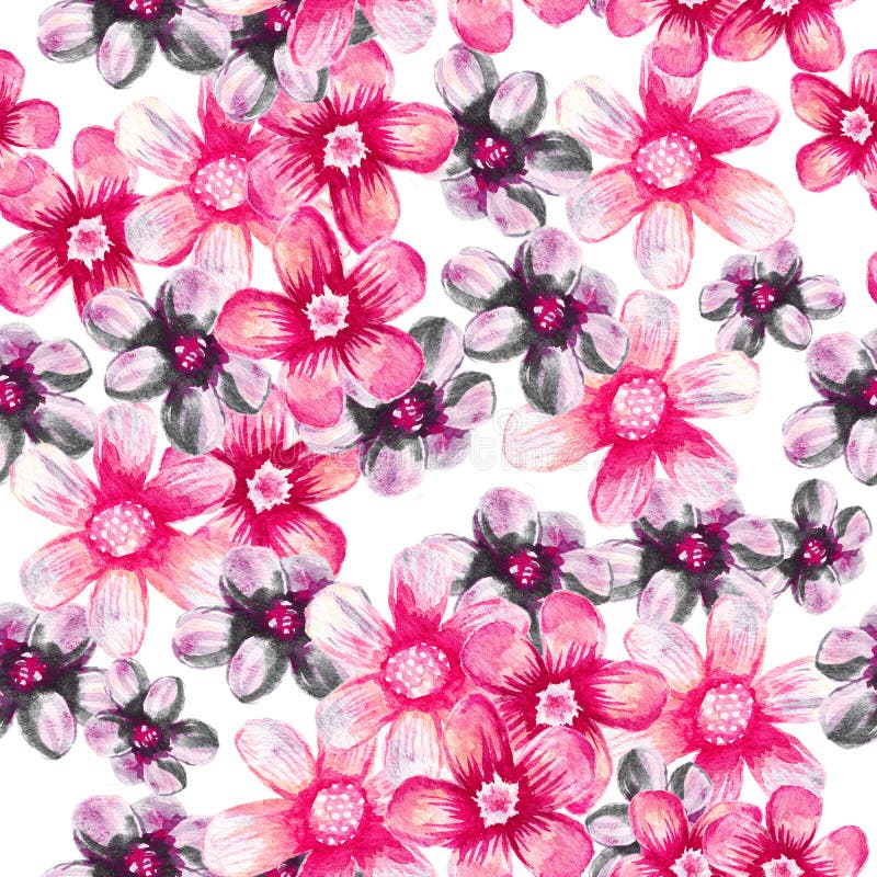 Cute Seamless Floral Pattern with Spring Flowers. Stock Vector ...