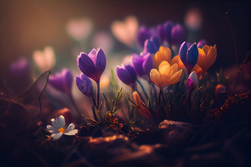 Spring Flowers, Soft Bokeh Background..generative Ai Stock Illustration ...