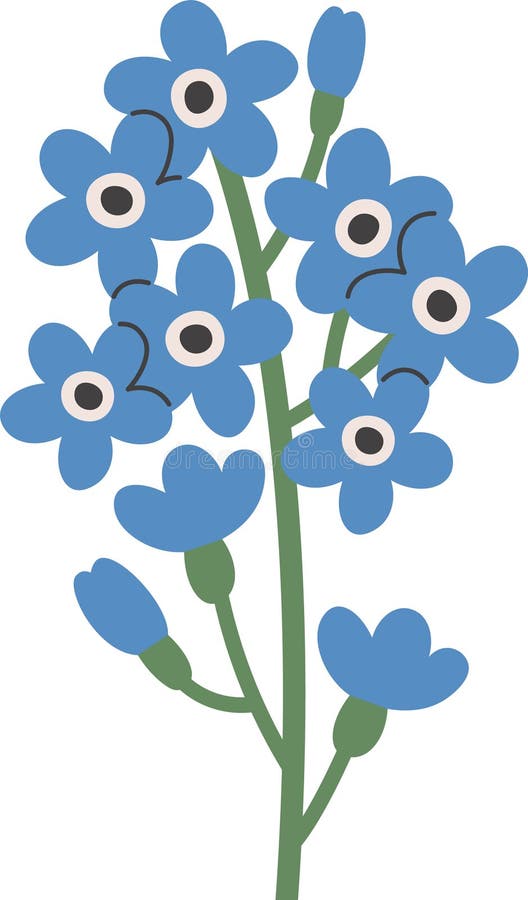 Spring Flowers on Stem stock vector. Illustration of floral - 306525569