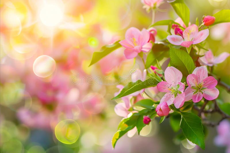 Spring flowers in the sun stock image. Image of cherry - 324934093