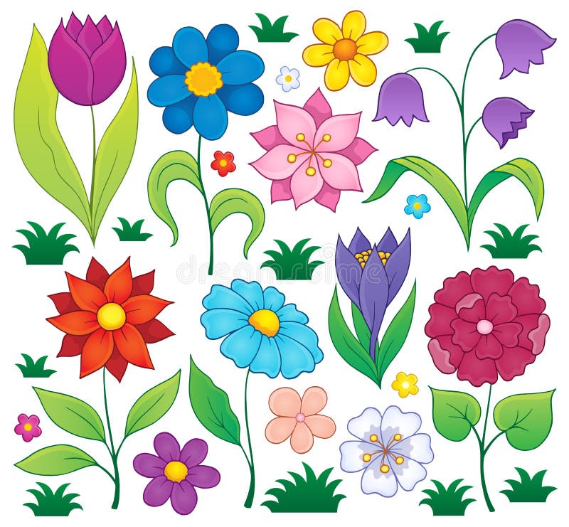 Spring Flowers Thematic Set 3 Stock Vector - Illustration of decorative ...
