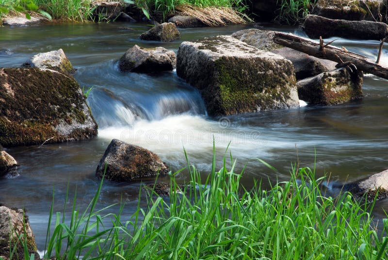 Spring flowing stream stock photo. Image of moss, scenery - 29029328