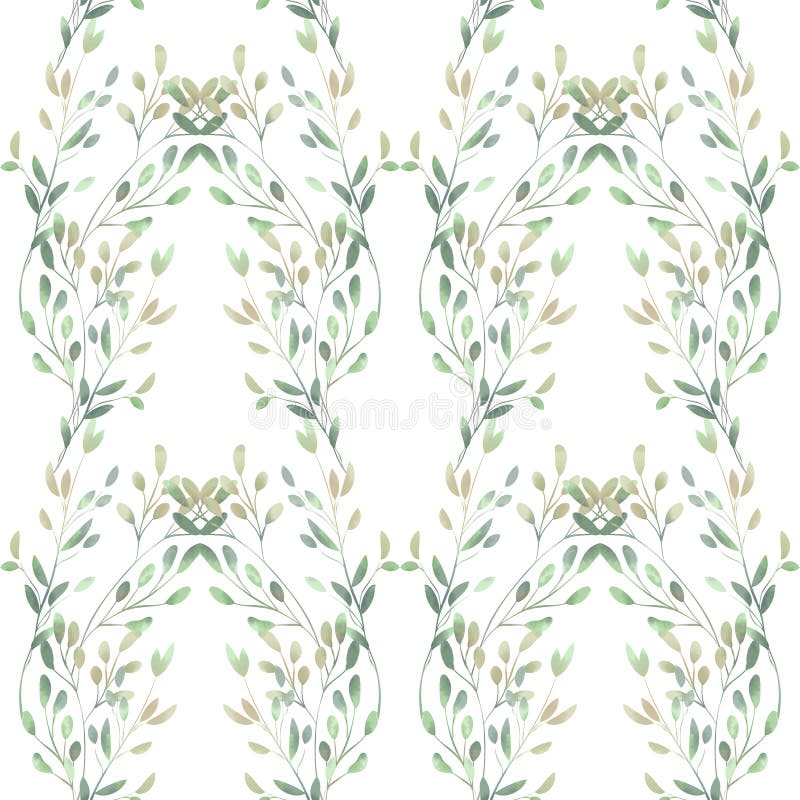 Spring Foliage. Seamless Pattern in a Watercolor Style Stock Photo ...