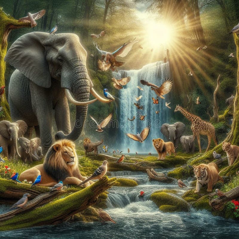 ,a spring dawn forest. stock image. Image of beautifuljungles - 318859205