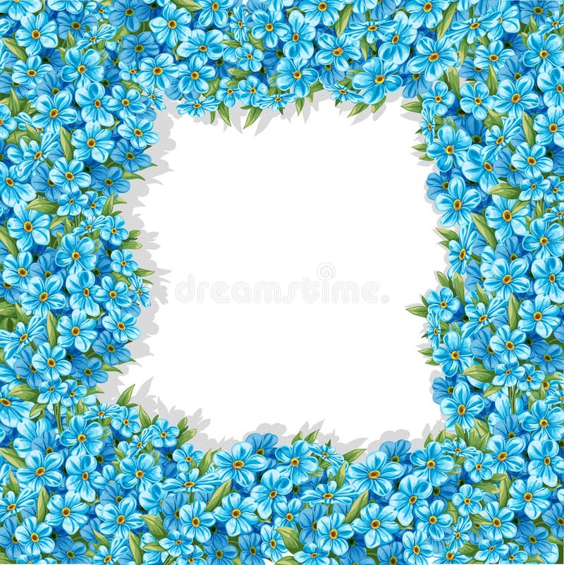 Forget me not borders stock illustration. Illustration of wedding ...