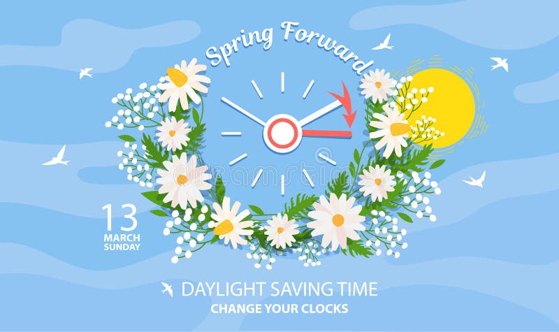 Spring Forward Banner. Daylight Saving Time Reminder Stock Vector ...
