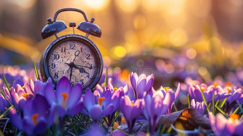 Spring Forward with Blooming Crocuses and Alarm Clock - Celebrating the ...