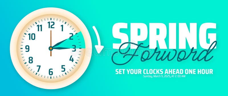 Spring Forward Concept 2025 Background or Banner Design. Daylight ...