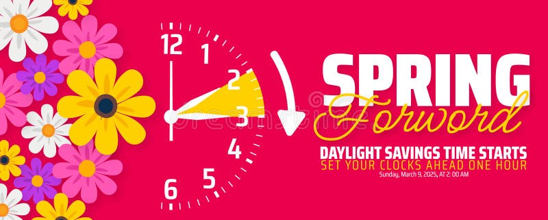 Spring Forward Concept 2025 Background or Banner Design. Daylight ...