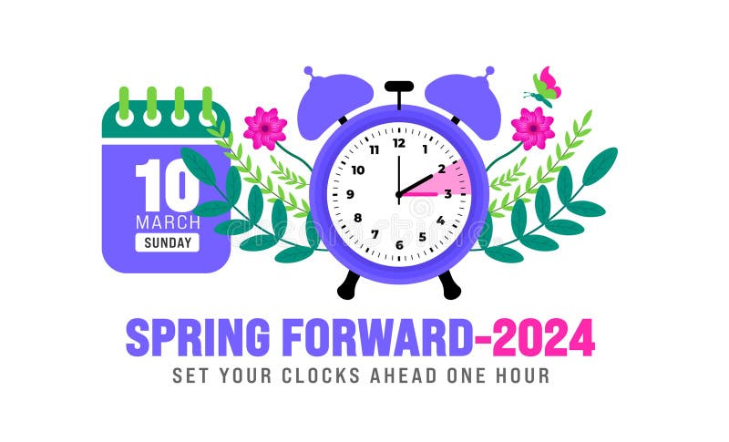 Spring Forward Concept 2024 Banner. Daylight Saving Time Starts ...