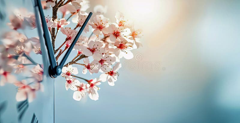 Spring Forward. Daylight Saving Time. Stylized Modern Clock with ...