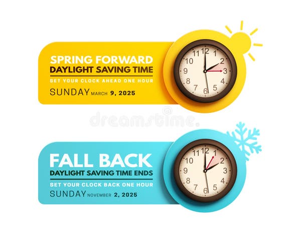 Spring Forward and Fall Back. Daylight Saving Time Ends Stock Vector ...