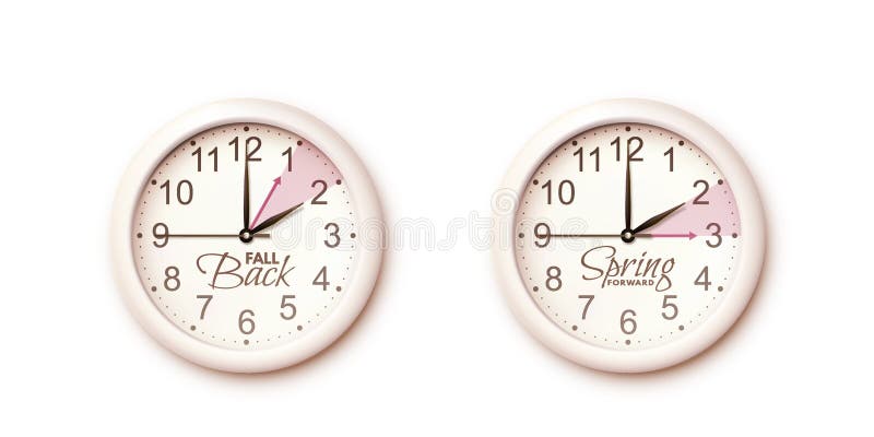 Spring Forward and Fall Back. Daylight Saving Time Ends Stock Vector ...