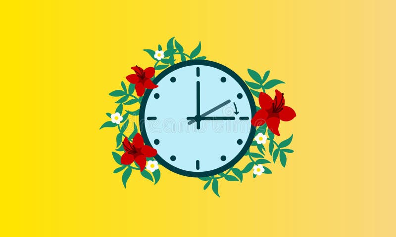 Spring Forward Fall Back Illustration with Clock Stock Illustration ...