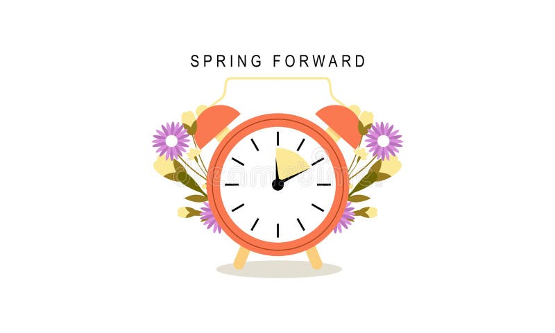 Spring Forward Fall Back Illustration with Clock Stock Illustration ...