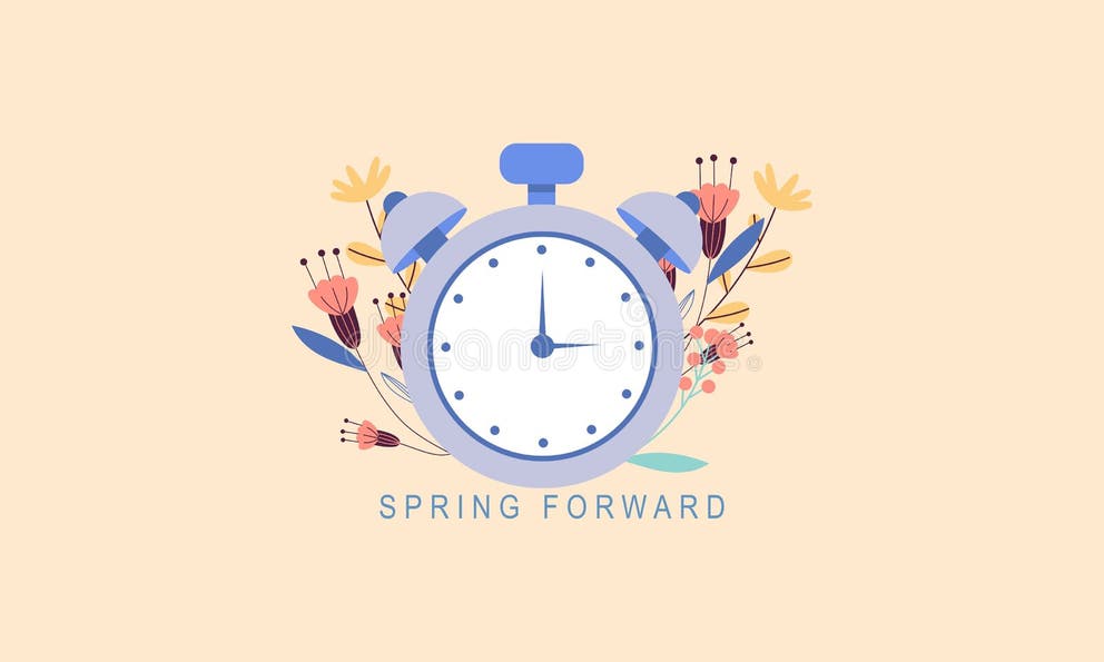 Spring Forward Fall Back Illustration with Clock Stock Illustration ...