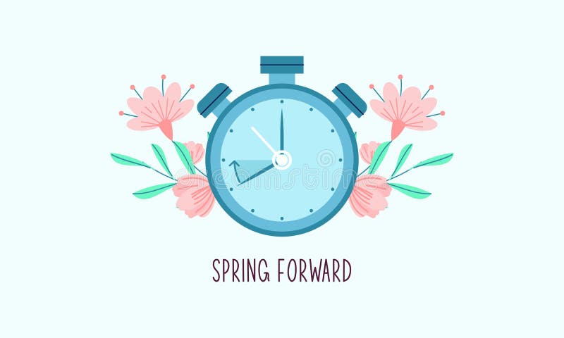 Spring Forward Fall Back Illustration with Clock Stock Illustration ...