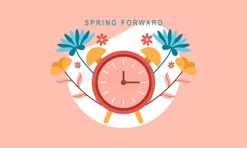 Spring Forward Fall Back Illustration with Clock Stock Illustration ...