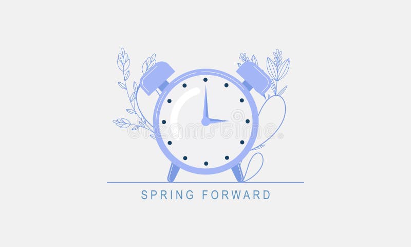 Spring Forward Fall Back Illustration with Clock Stock Illustration ...
