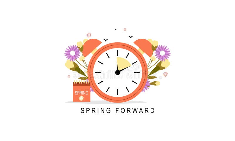 Spring Forward Fall Back Illustration with Clock Stock Illustration ...