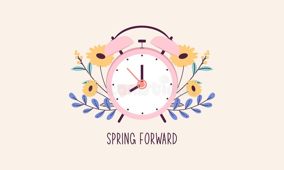 Spring Forward Fall Back Illustration with Clock Stock Illustration ...