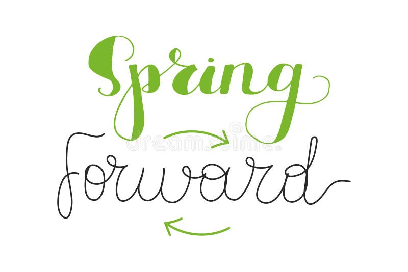 Spring Forward Hand Drawn Calligraphy Lettering Posters. Handwritten ...