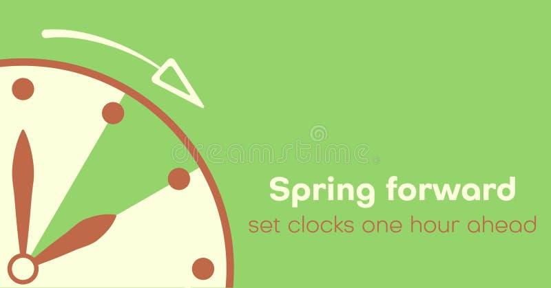 Spring Forward Simple Banner. Daylight Saving Time Starts. Springtime ...