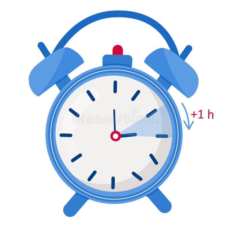 Spring Forward Time. Alarm Clock Stock Vector - Illustration of face ...