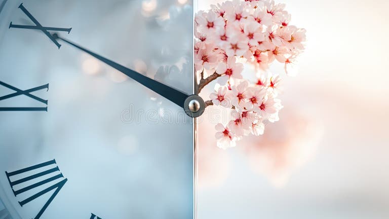 Spring Forward. Time Change in Spring. Daylight Saving Time. White ...