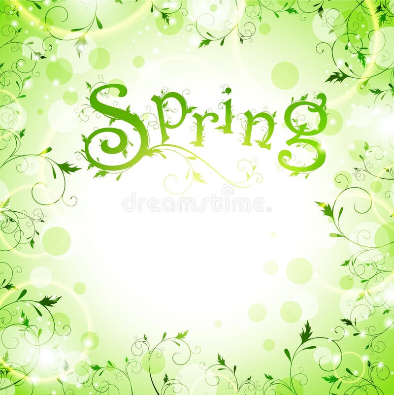 Spring frame stock vector. Illustration of calligraphy - 18875977