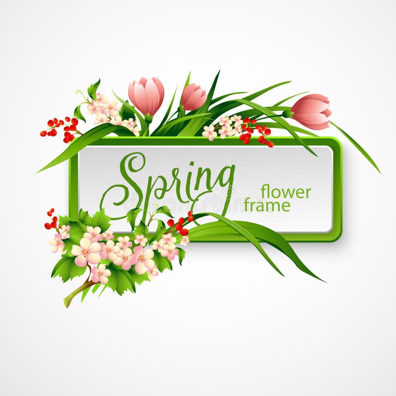 Spring Frame with Flowers. Vector Illustration Stock Vector ...