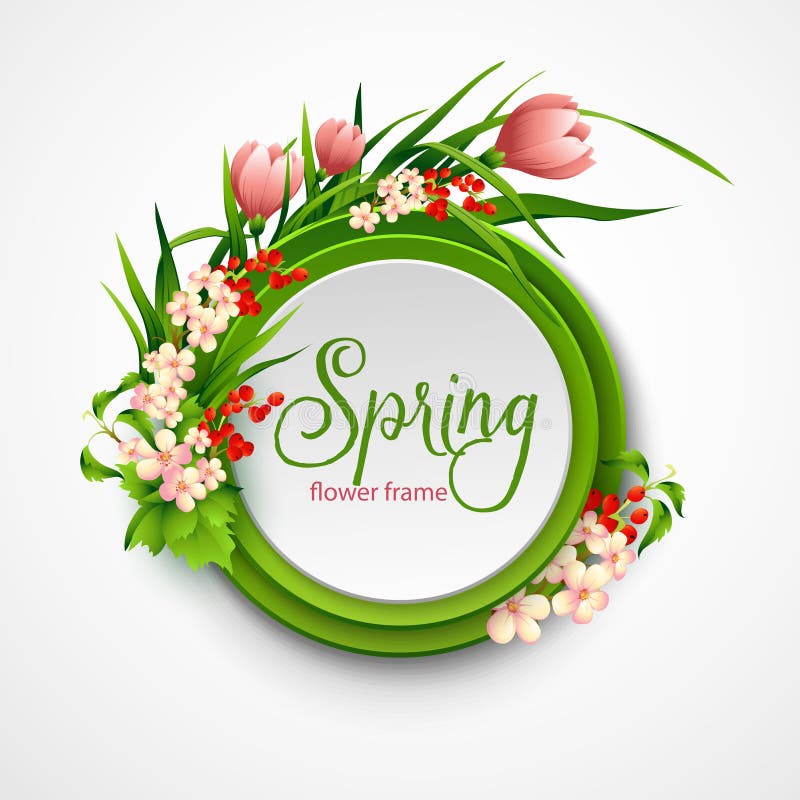 Spring Frame with Flowers. Vector Illustration Stock Vector ...