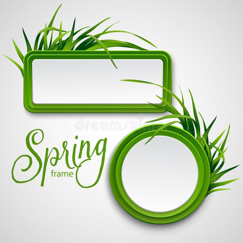 Spring Frame with Grass. Vector Illustration Stock Vector ...