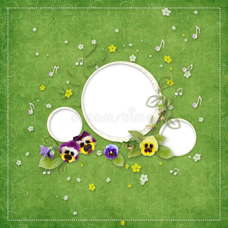 Spring Frame for Three Photos Stock Illustration - Illustration of ...
