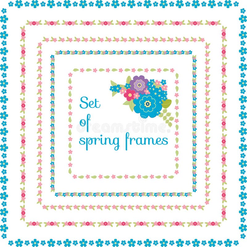 Spring Frames and Borders, Isolated Illustration Stock Vector ...