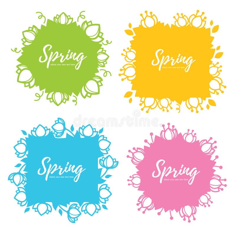 Spring frames stock vector. Illustration of plant, season - 12775198