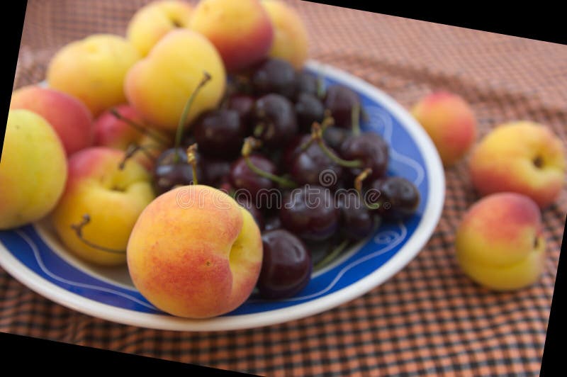 Spring Fruits on a Plate on the Table Stock Photo - Image of berries ...