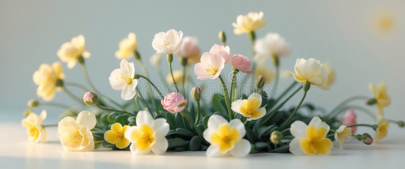 Spring Full Frame Design Created with Primroses Primulas Stock ...