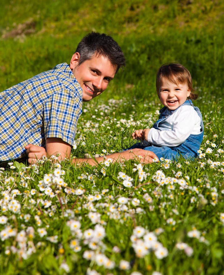 Spring fun stock photo. Image of field, flowers, smile - 24669076