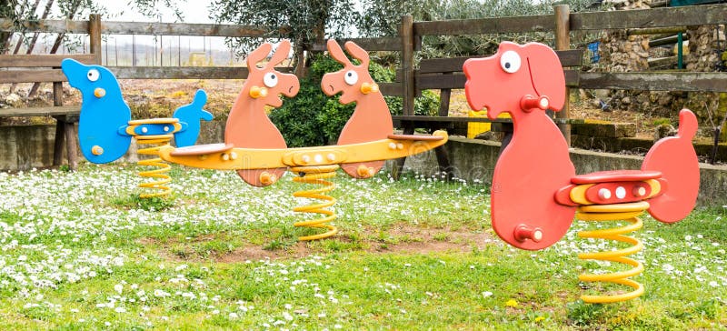 Spring games in playground stock photo. Image of play - 53279132