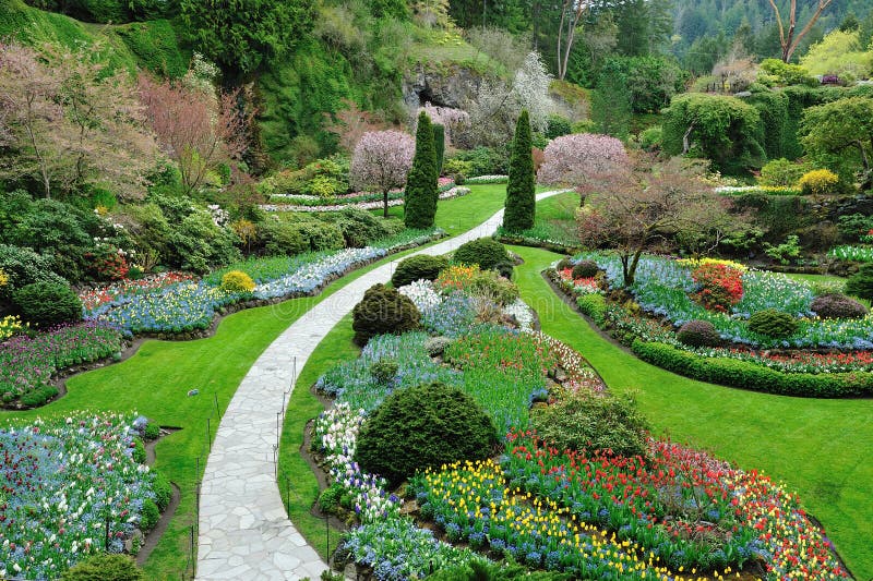 Spring garden view stock image. Image of flowers, famous - 17513253