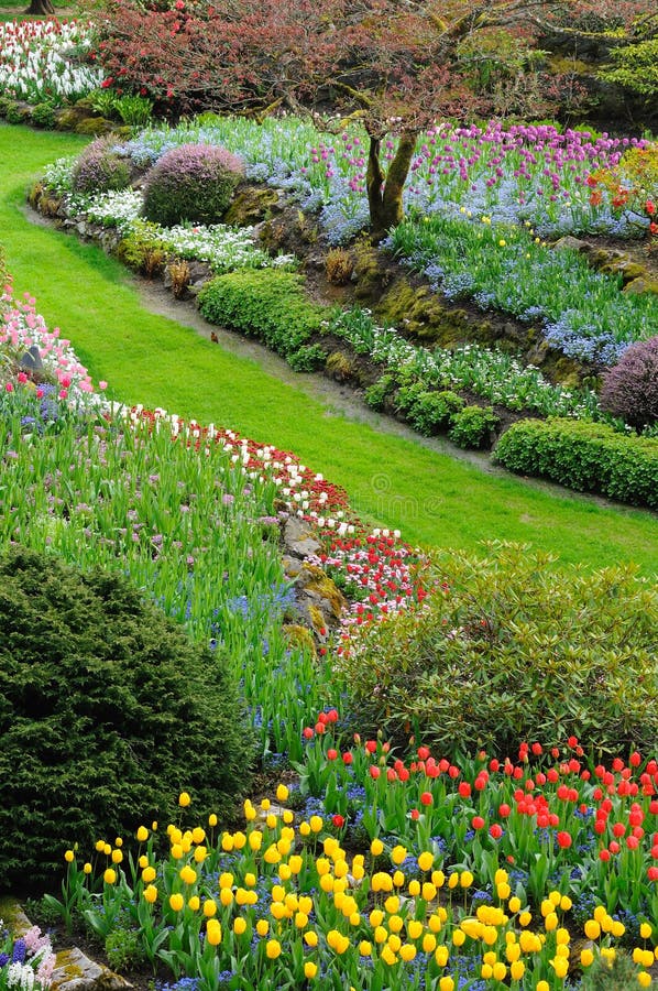 Spring garden view stock image. Image of flowers, famous - 17513253
