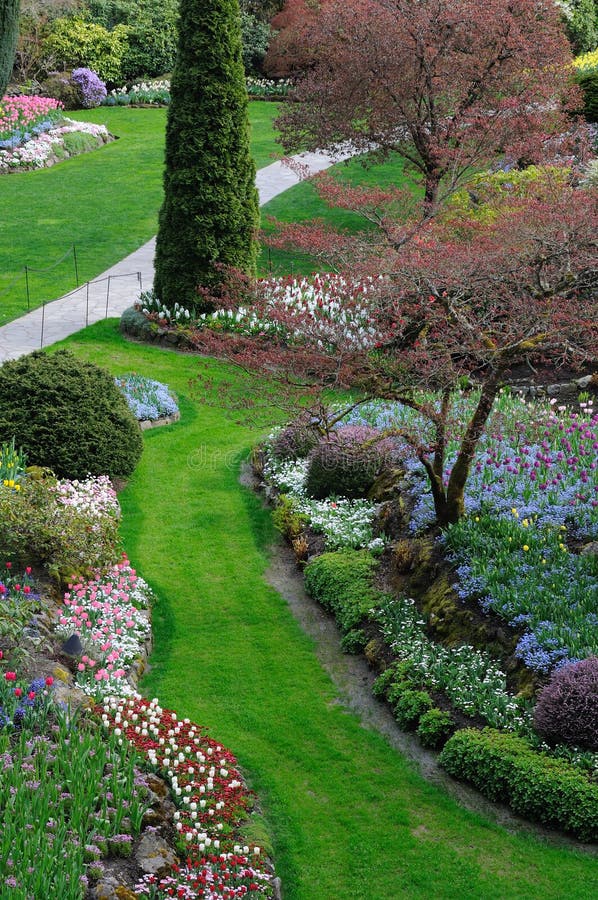Spring garden view stock image. Image of flowers, famous - 17513253