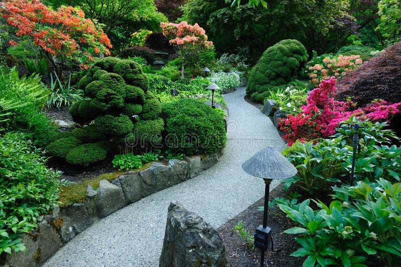 Spring garden view stock image. Image of flowers, famous - 17513253