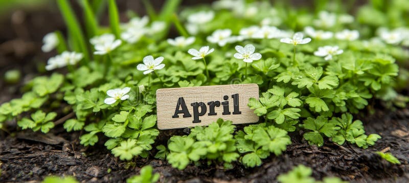 Spring Garden Background, Tiny White Flowers Bloom in Lush Greenery ...
