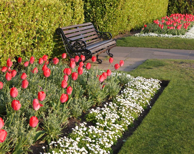 Spring Garden Border stock image. Image of horticulture - 8890985