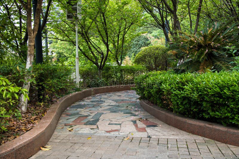 Spring garden path stock image. Image of stone, scene - 314392733