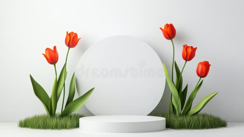 Spring Garden Podium, Empty Space for Text on Tranquil Spring Garden ...