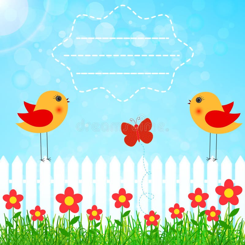 Spring garden vector stock vector. Illustration of grass - 124941693